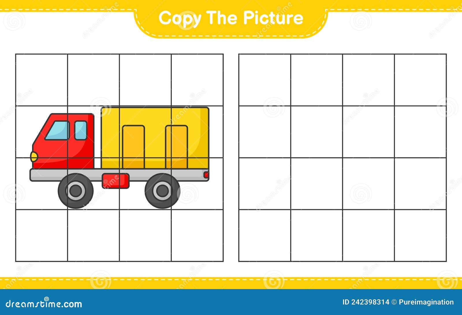 Copy the Picture, Copy the Picture of Lorry Using Grid Lines ...