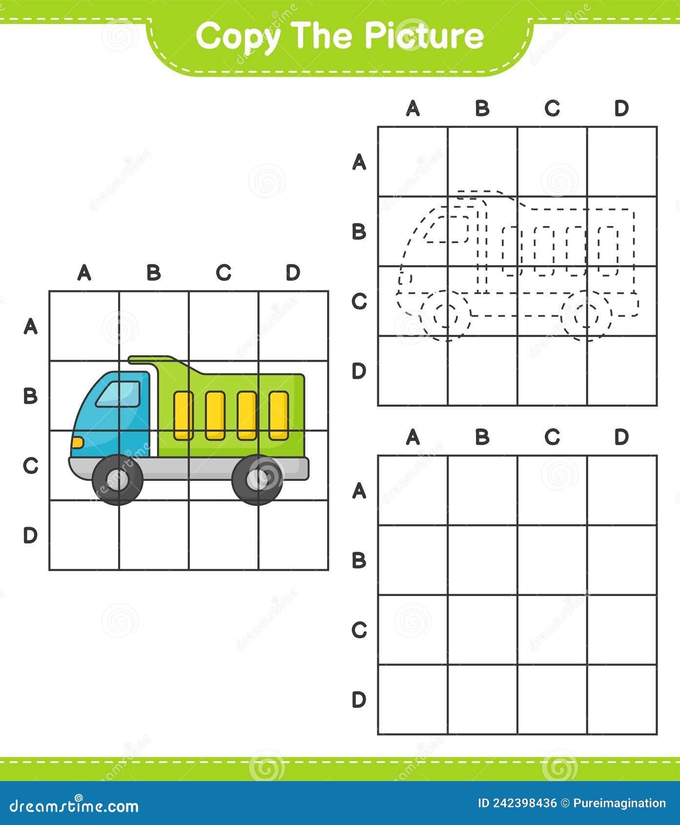 Copy the Picture, Copy the Picture of Lorry Using Grid Lines ...