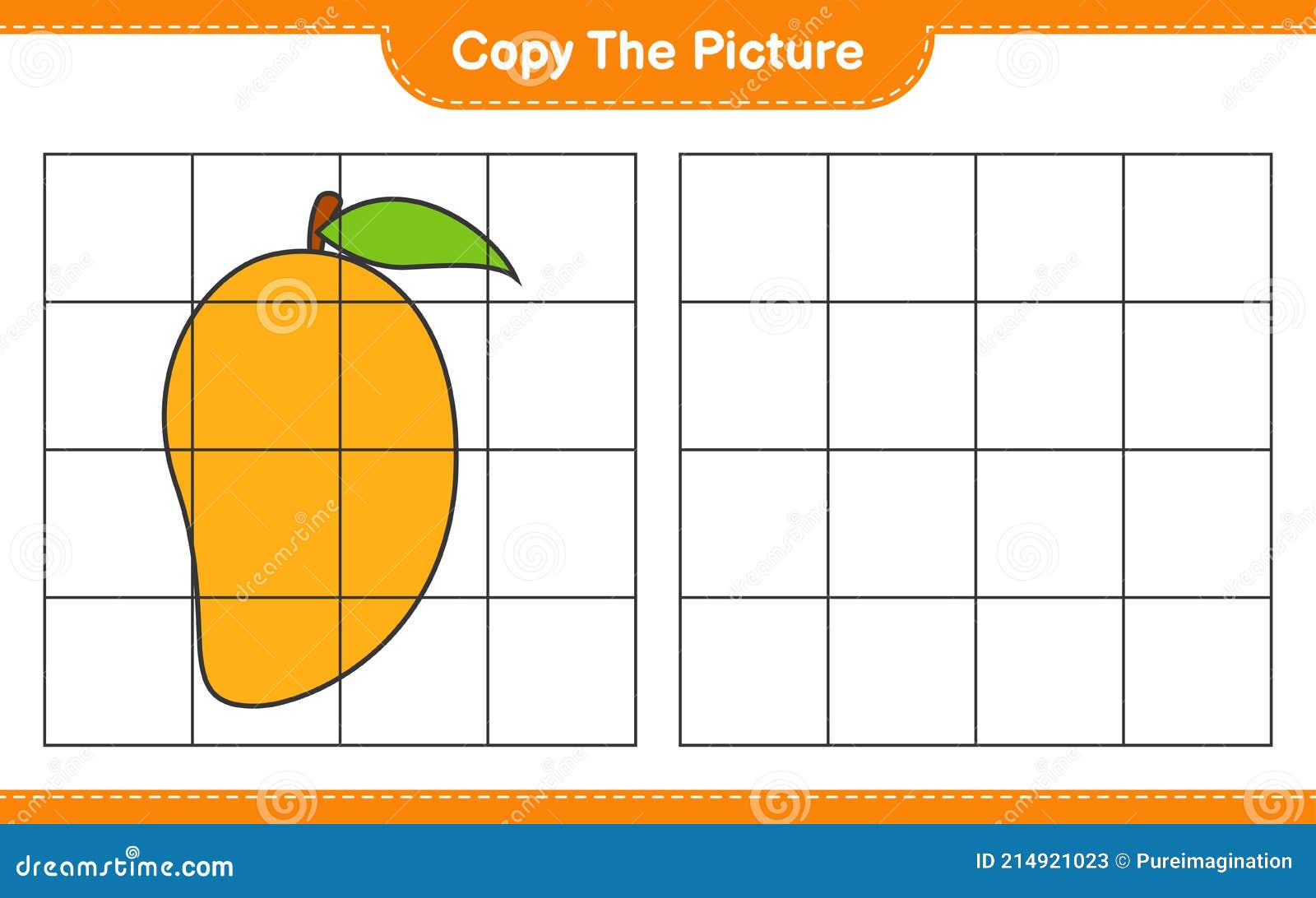Copy the Picture, Copy the Picture of Mango Using Grid Lines ...
