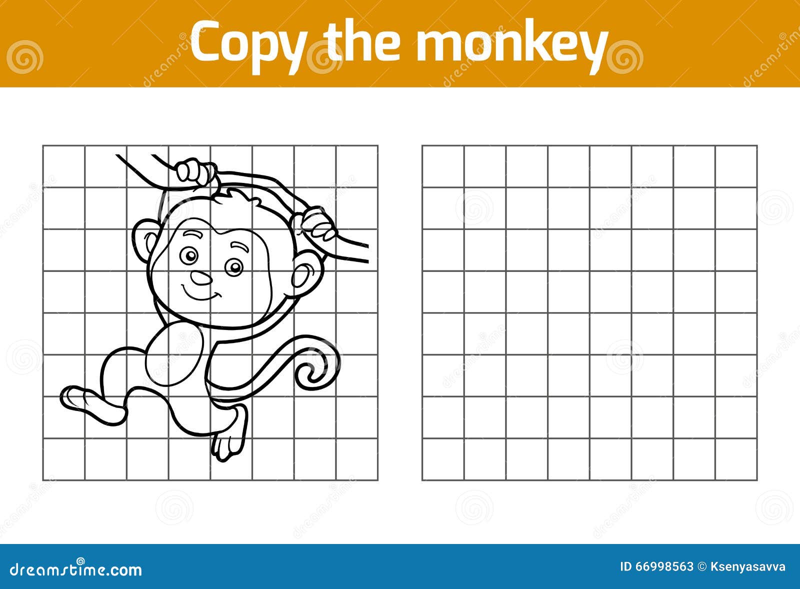 Copy the picture (monkey) stock vector. Illustration of mind - 66998563