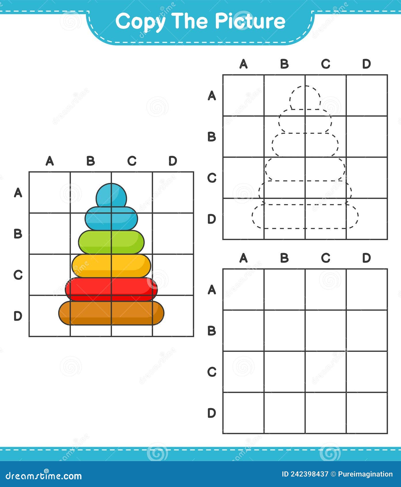 Copy the Picture, Copy the Picture of Pyramid Toy Using Grid Lines ...