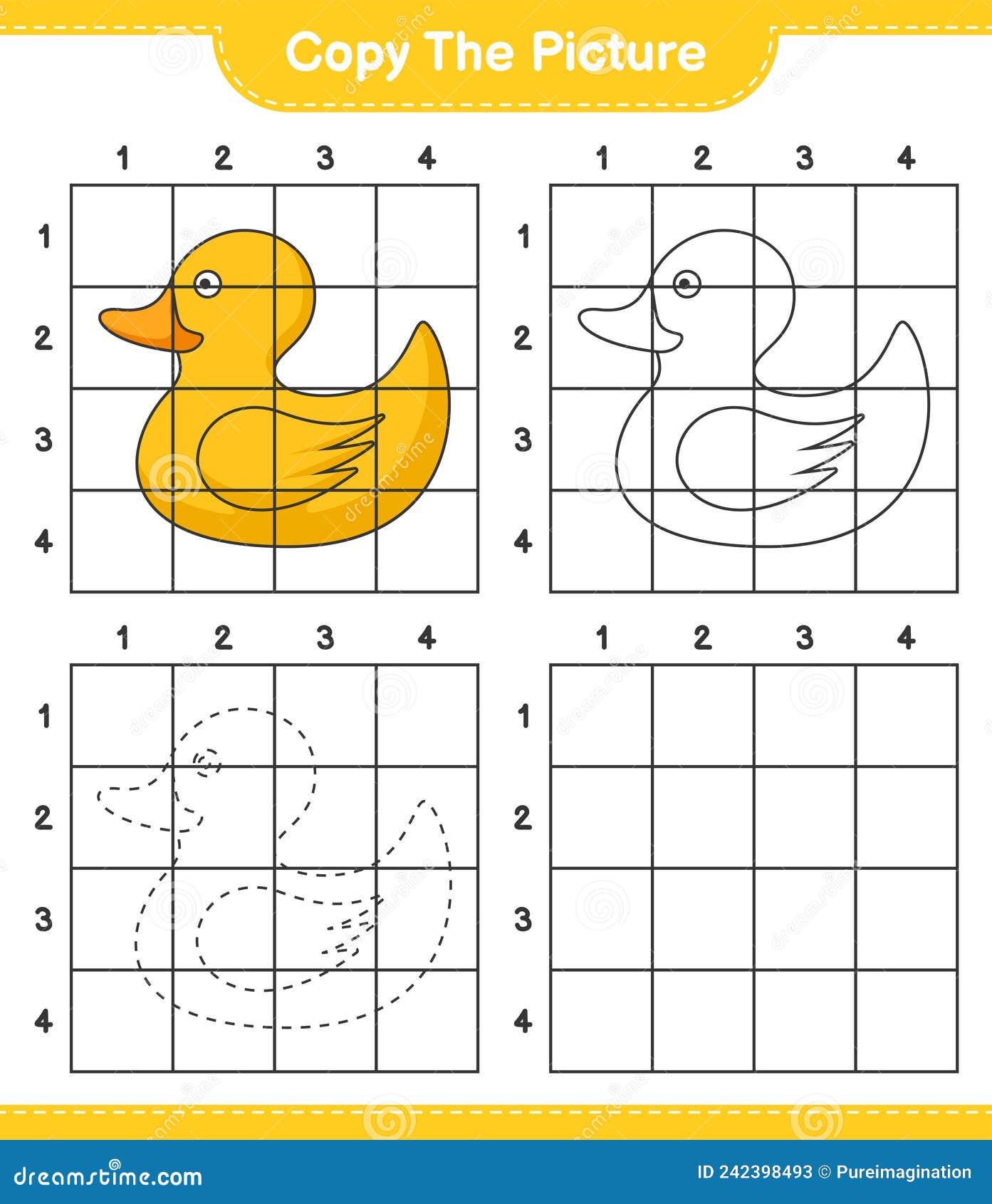 Copy the Picture, Copy the Picture of Rubber Duck Using Grid Lines ...