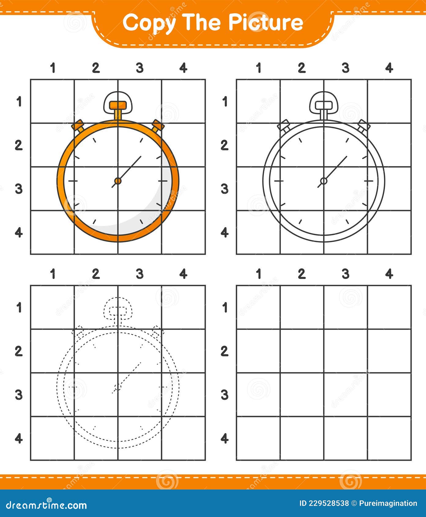 Copy the Picture, Copy the Picture of Stopwatch Using Grid Lines ...