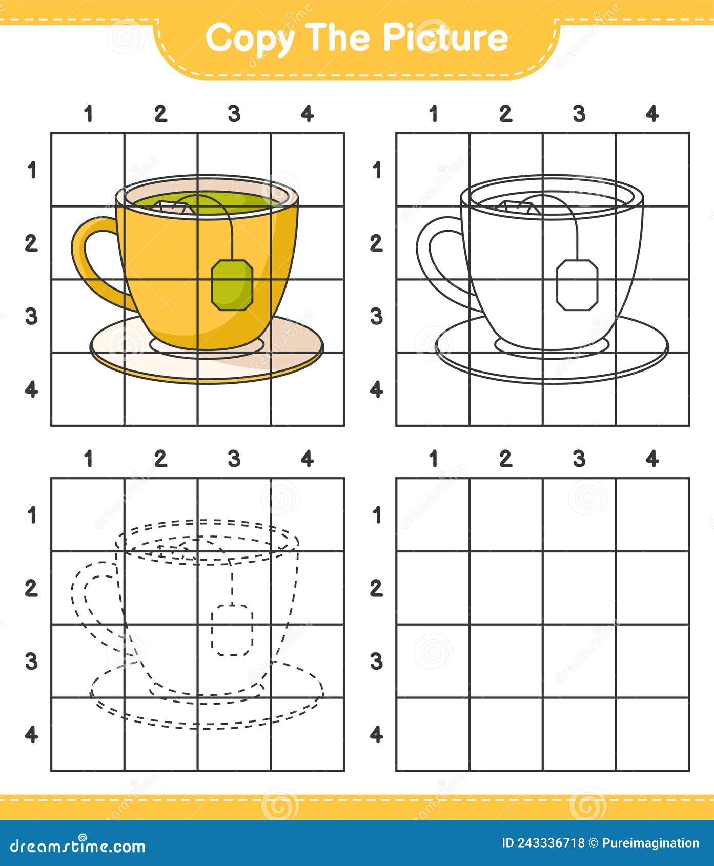 Copy the Picture, Copy the Picture of Tea Cup Using Grid Lines ...