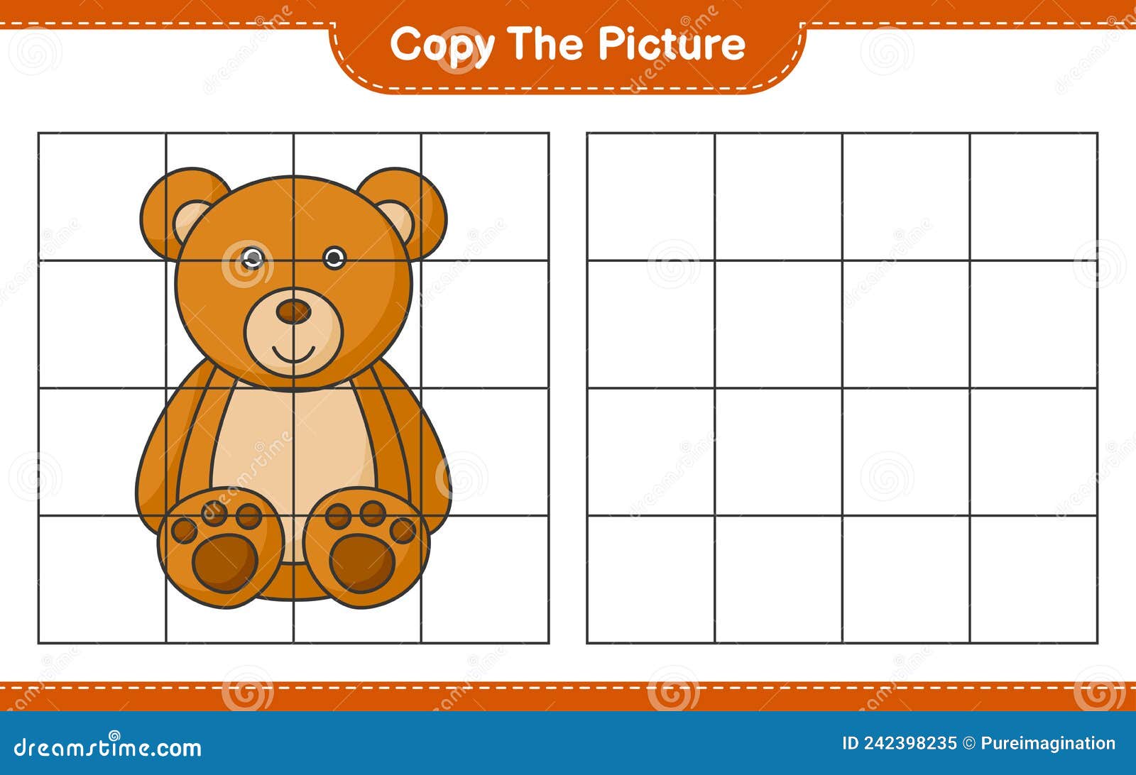 Copy the Picture, Copy the Picture of Teddy Bear Using Grid Lines ...