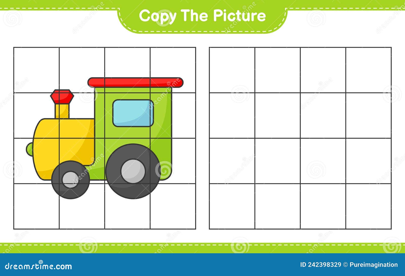 Copy the Picture, Copy the Picture of Train Using Grid Lines ...