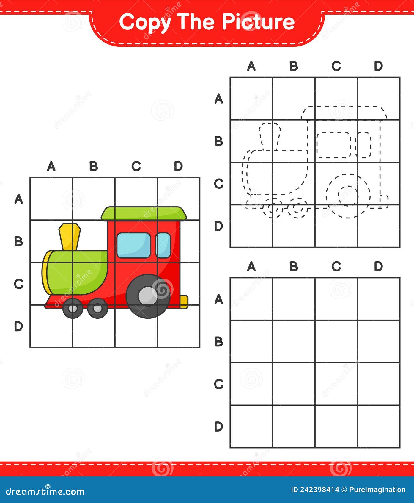 Copy the Picture, Copy the Picture of Train Using Grid Lines ...