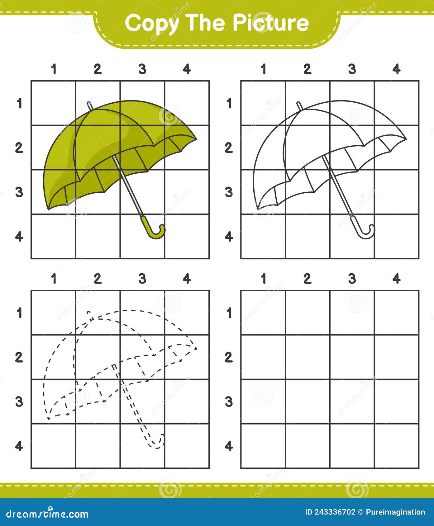 Copy the Picture, Copy the Picture of Umbrella Using Grid Lines ...