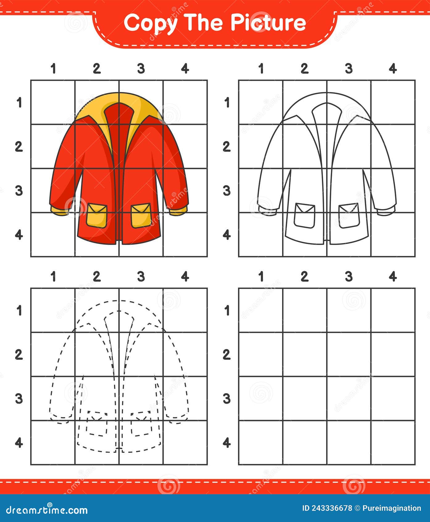 Copy the Picture, Copy the Picture of Warm Clothes Using Grid Lines ...