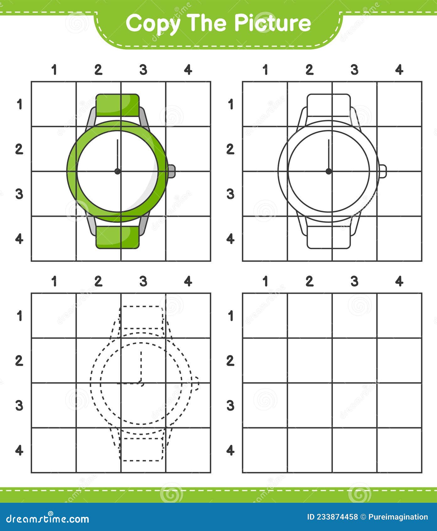 Copy the Picture, Copy the Picture of Watches Using Grid Lines ...