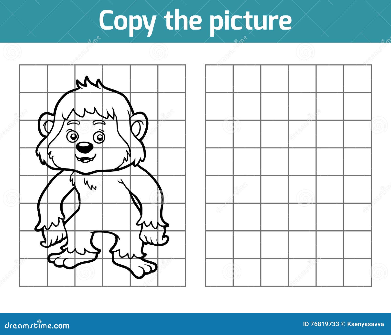 Copy The Picture. Educational Game For Children. Cute Dinosaur. Drawing ...