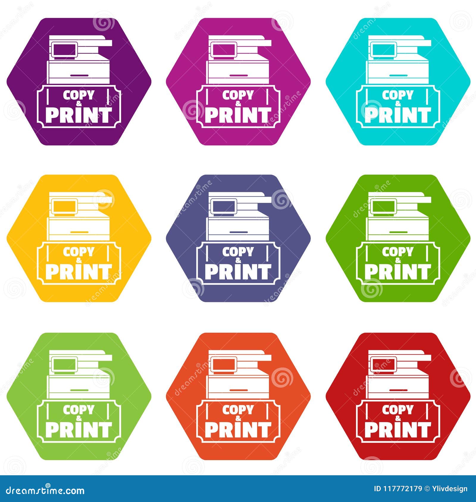 Copy and Print Icons Set 9 Vector Stock Vector - Illustration of ...