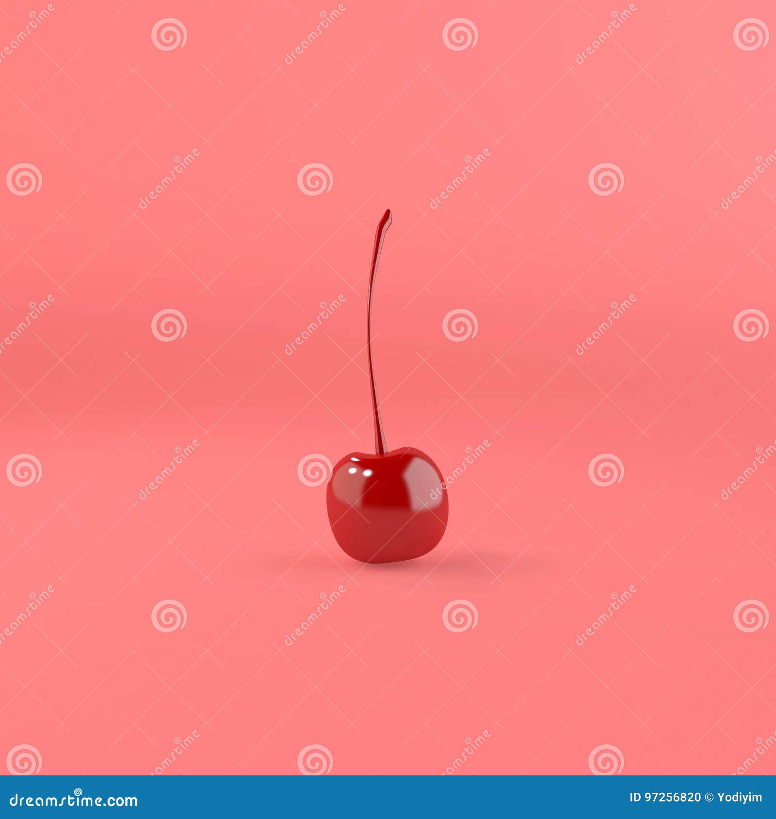 Copy Space Cherry on Pastel Background. Stock Illustration ...