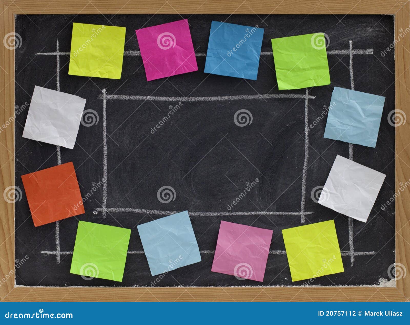 Copy Space and Color Notes on Blackboard Stock Photo - Image of texture ...
