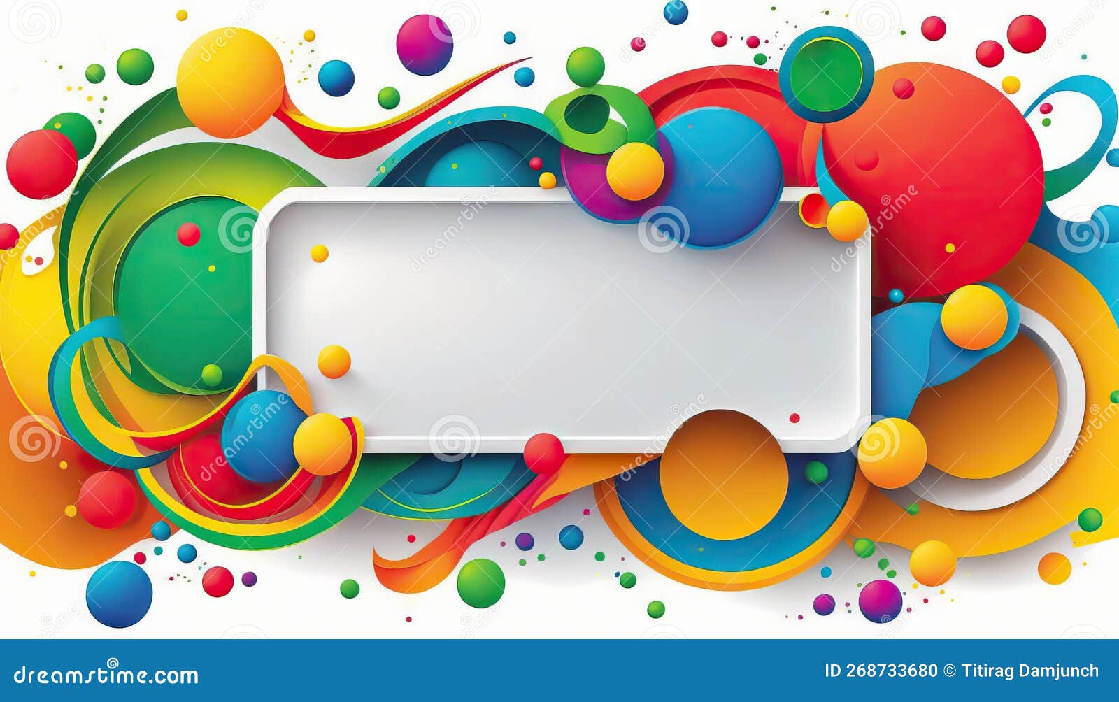 Copy Space of Colorful Frame on White Background. Generative AI Stock ...