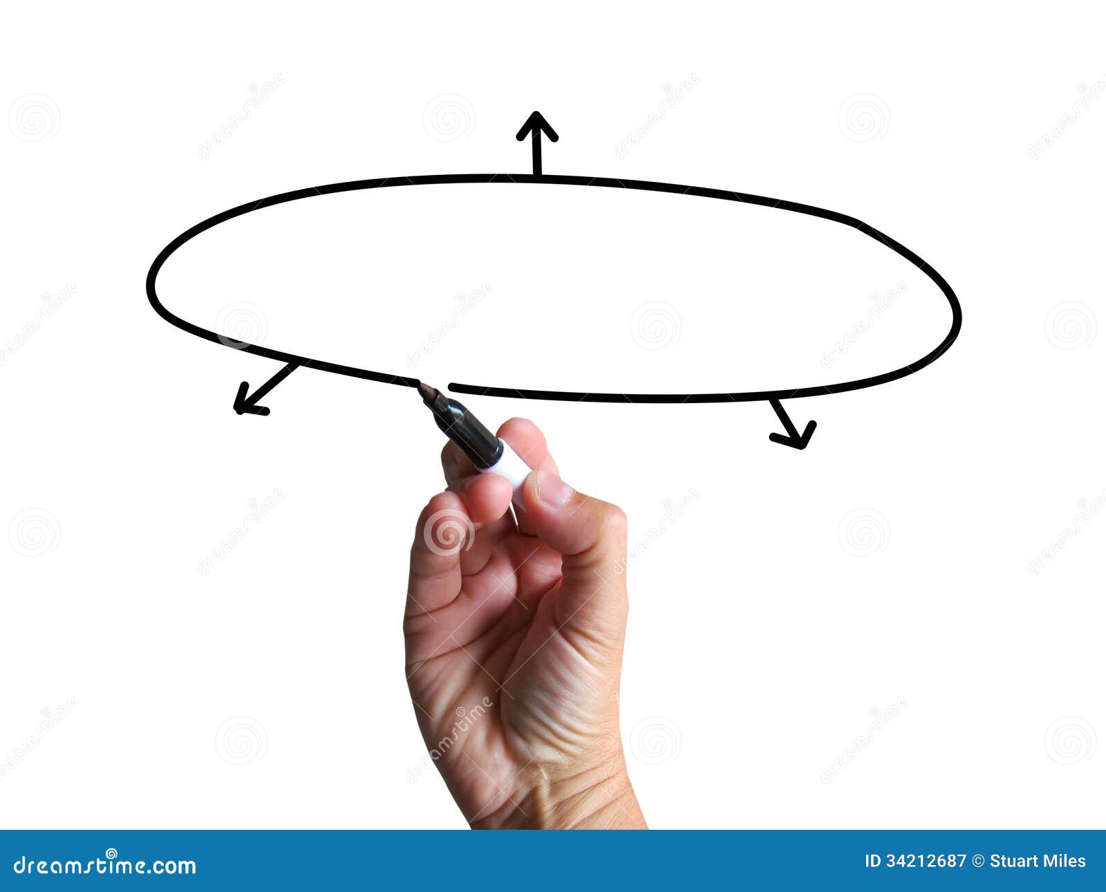 Copy Space Diagram Shows Business Plan Arrows Sketch Stock Image ...