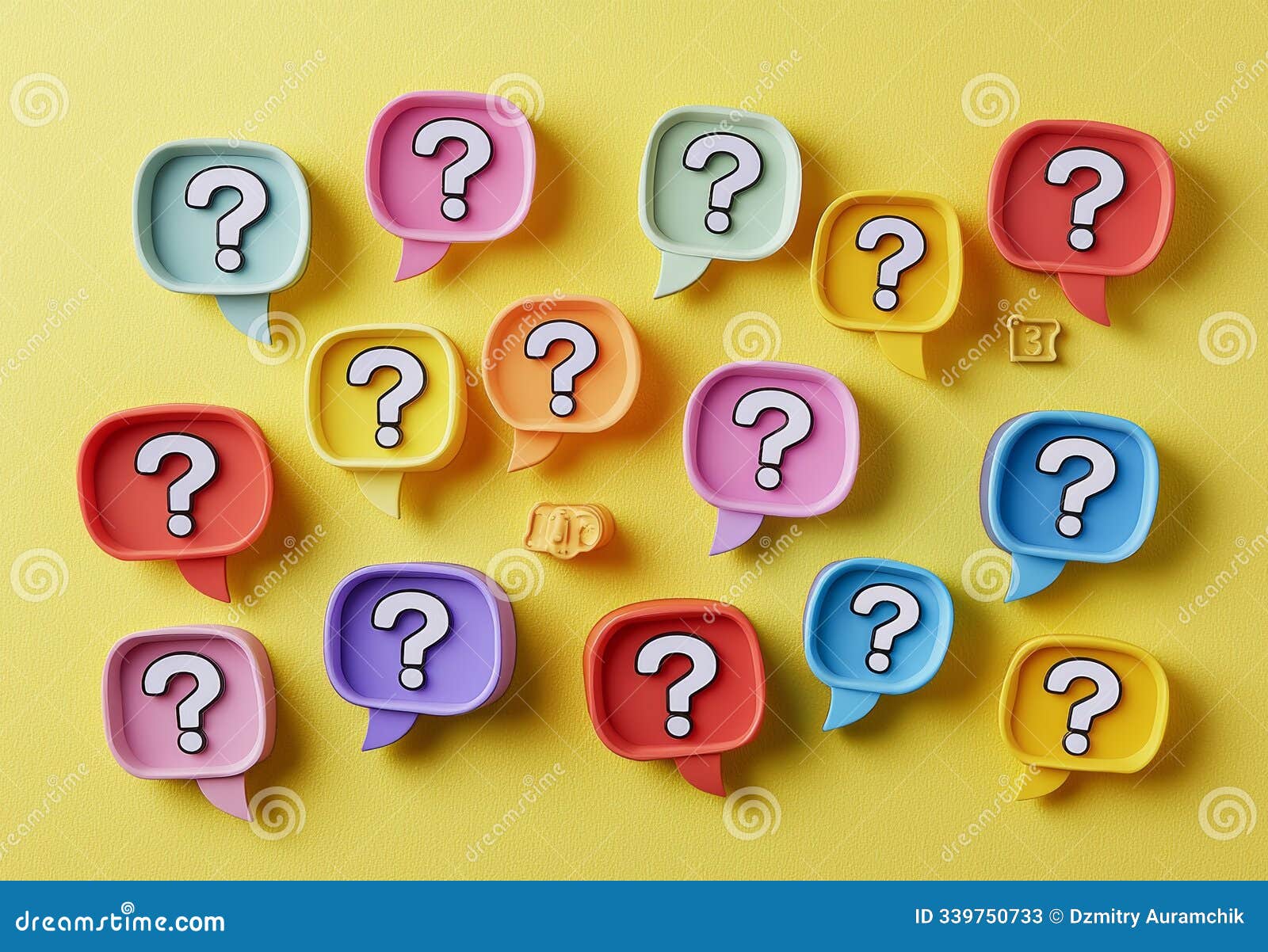 With Copy Space and Multiple Question Marks in Speech Bubbles Stock ...