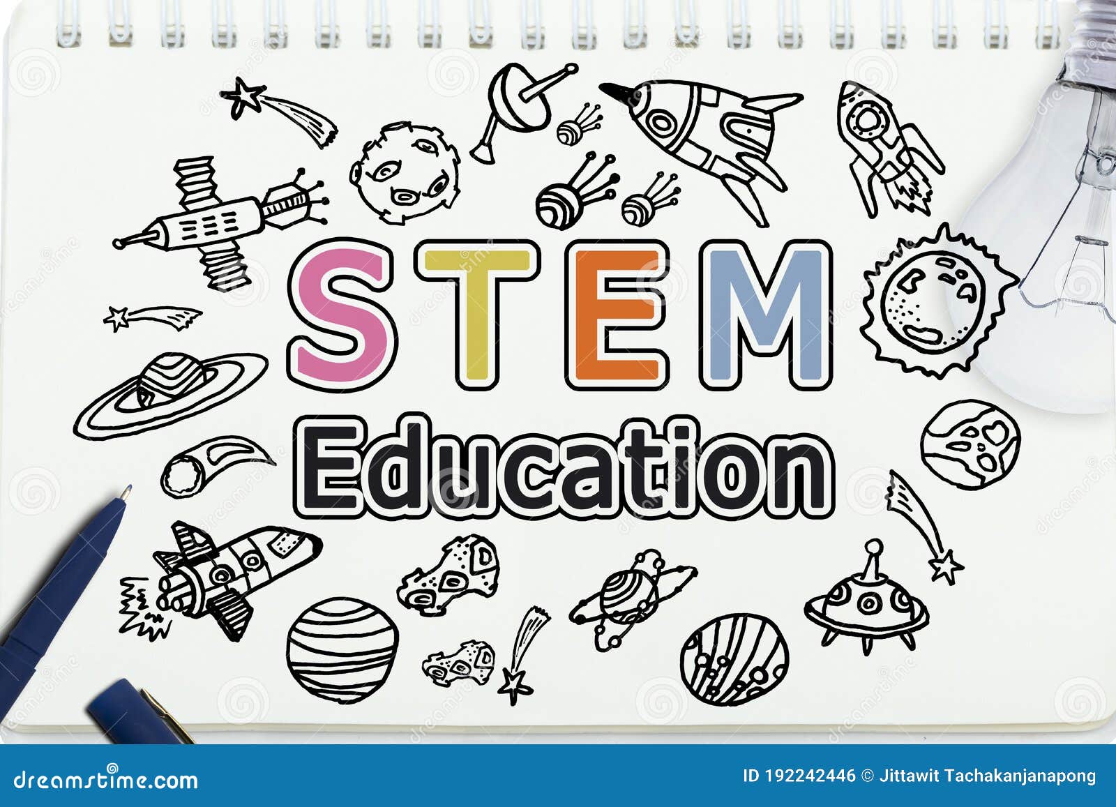 Copy Space on STEM Education Background. STEM - Science, Technology ...