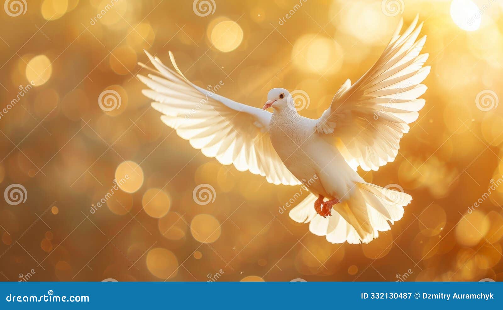 Copy Space for Text on Sky Funeral Background with White Dove Stock ...