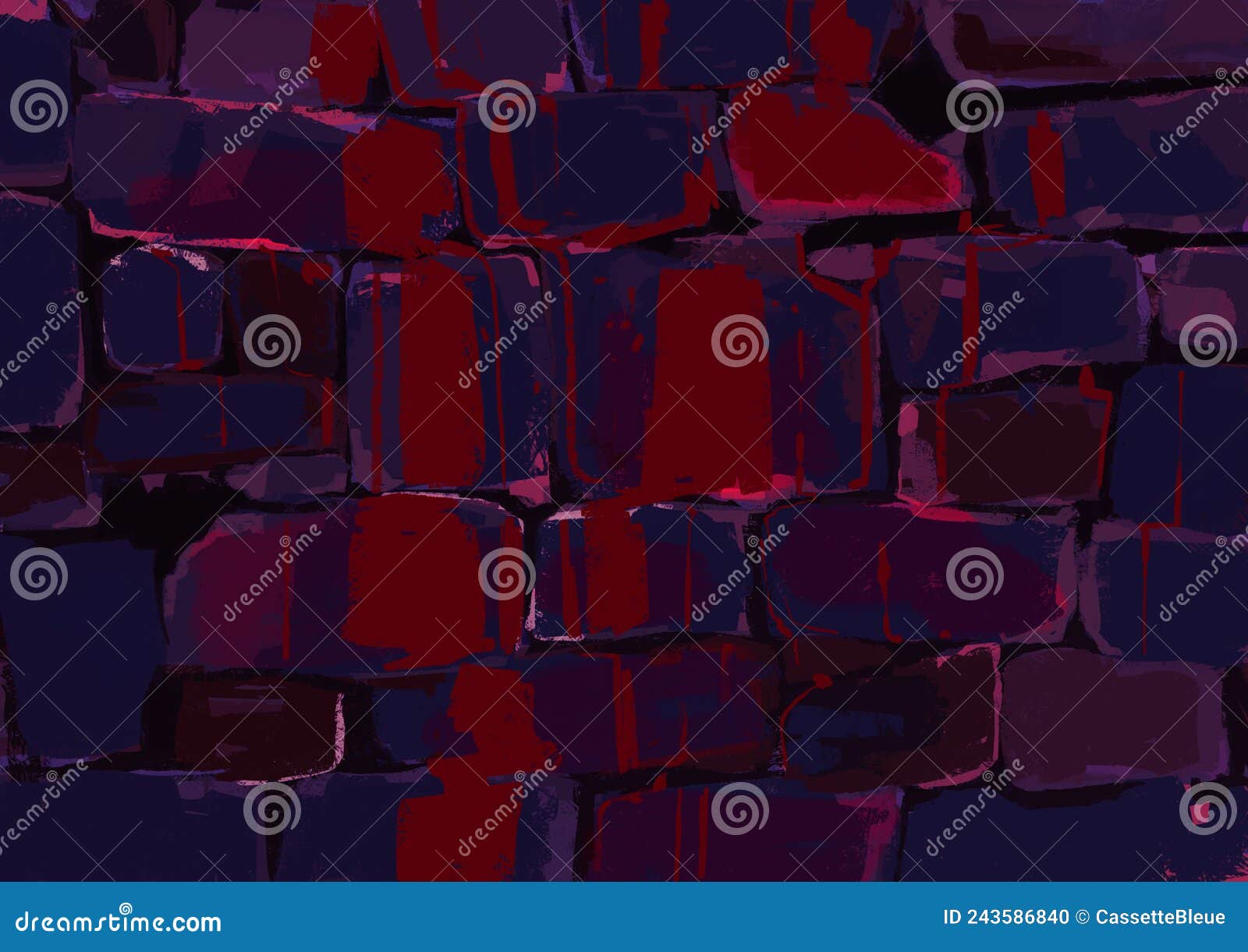 Copy Space Wall Light Red Texture Hand Made. Wall Brick Red Neon ...