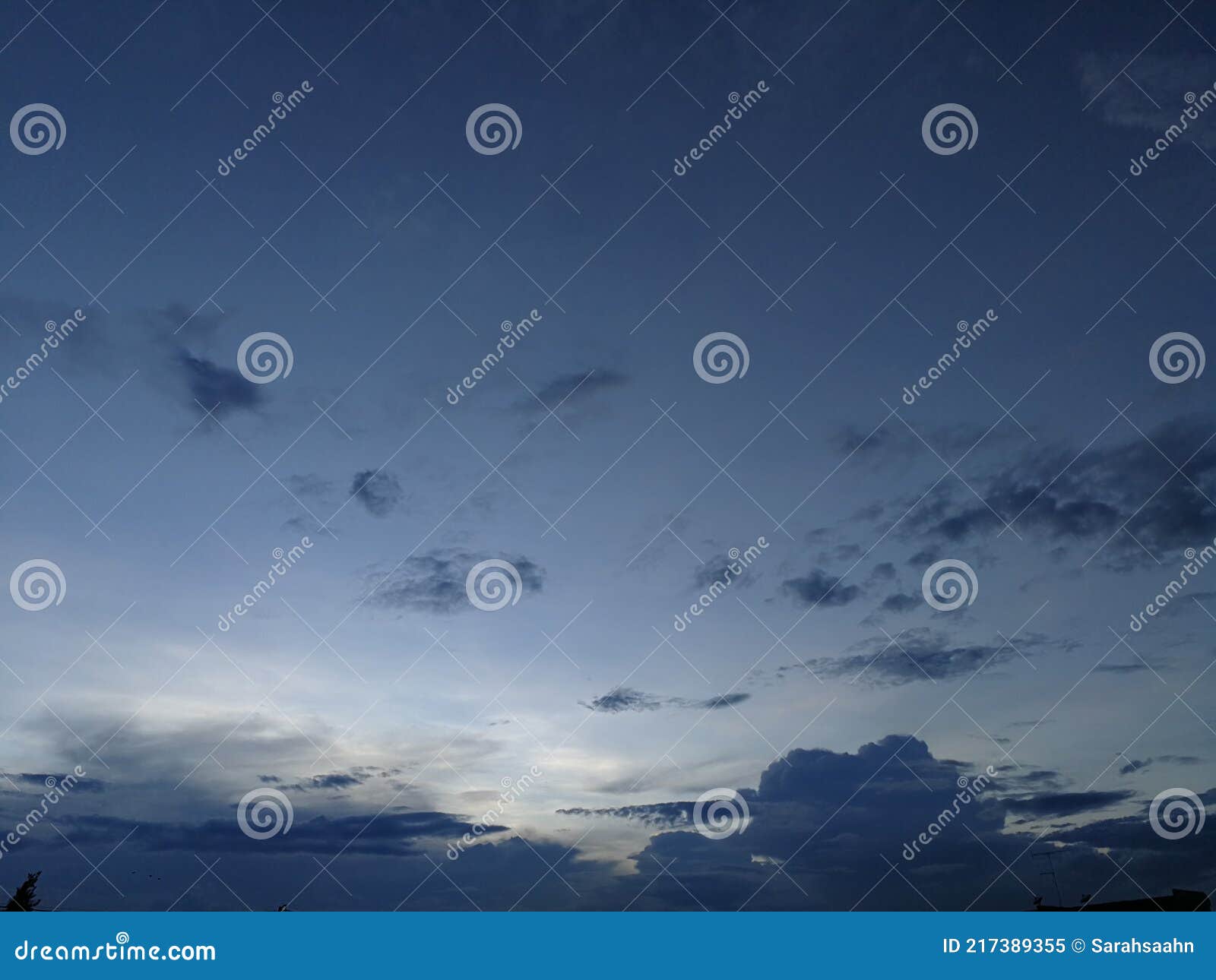 Copy Space in the Wide Blue Sky in the Evening. Stock Image - Image of ...