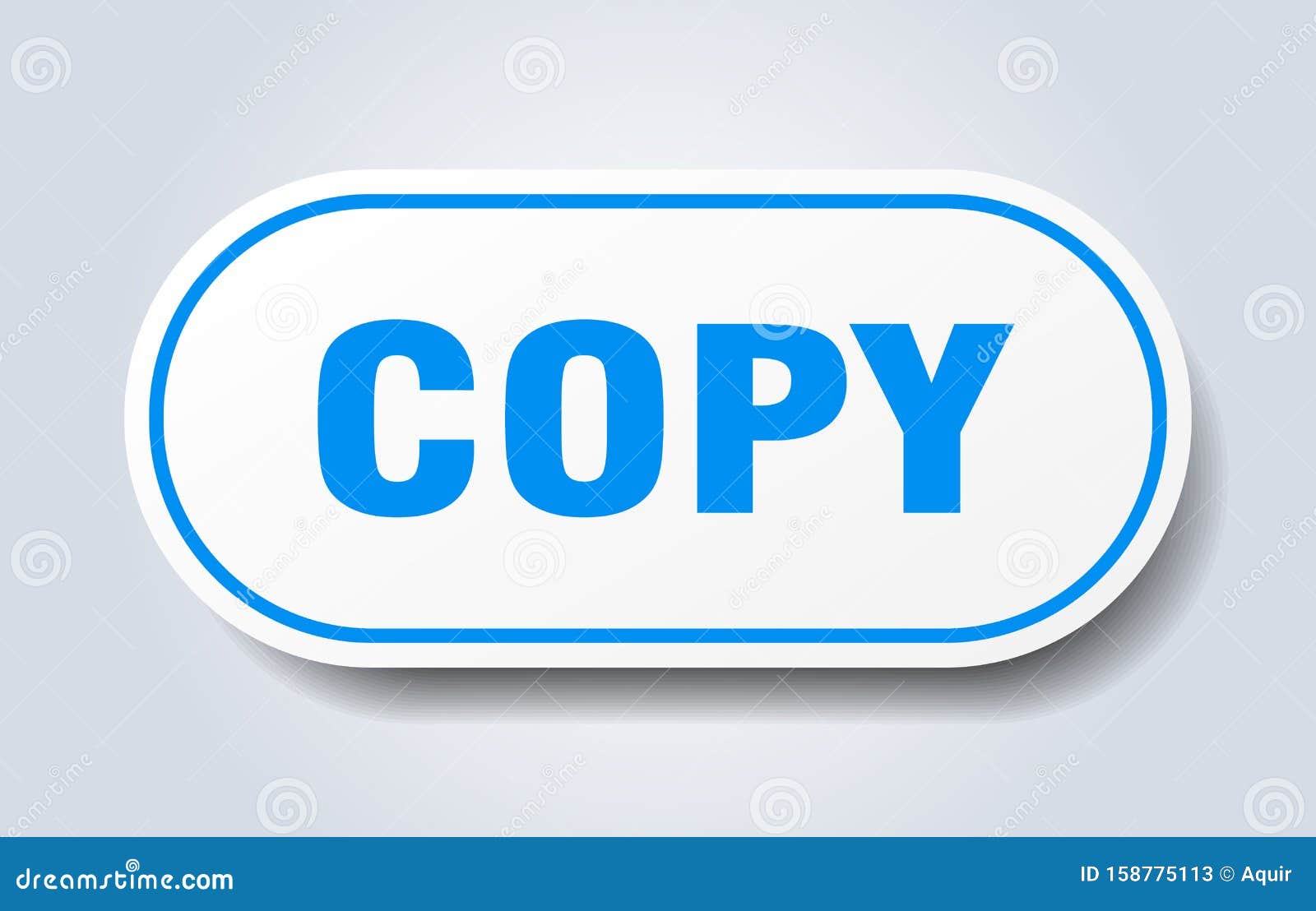 Copy sticker. stock vector. Illustration of blue, label - 158775113