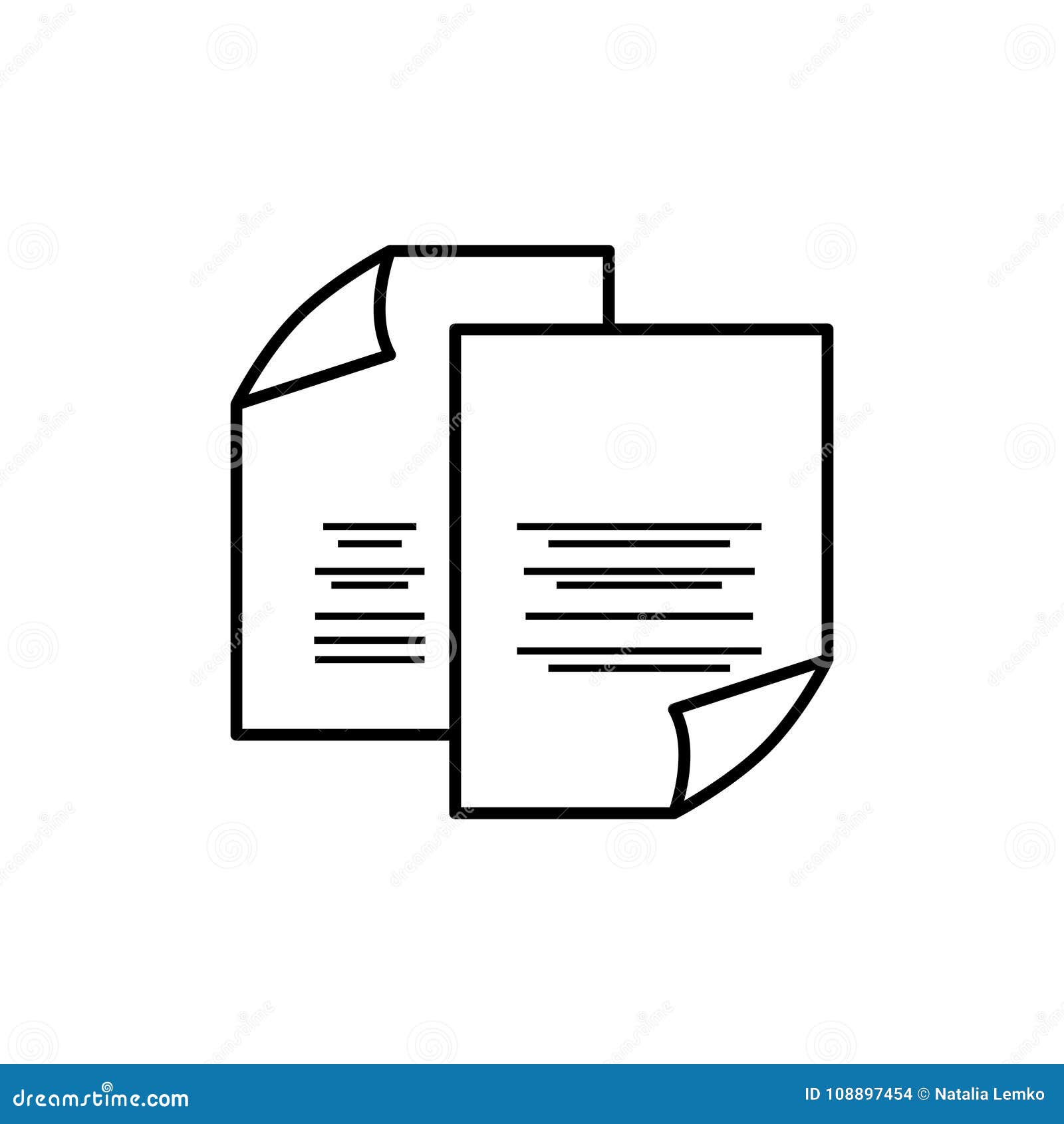 Copy symbol line icon stock vector. Illustration of menu - 108897454