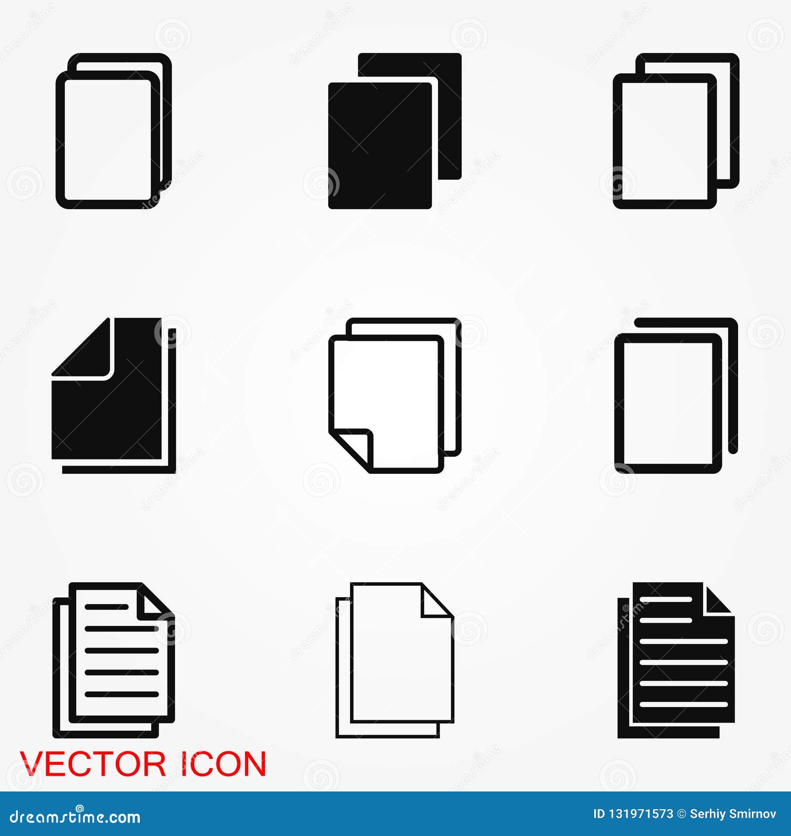 Copy Vector Icon. Duplicate App Symbol. Creative UI Item Stock Illustration - Illustration of ...