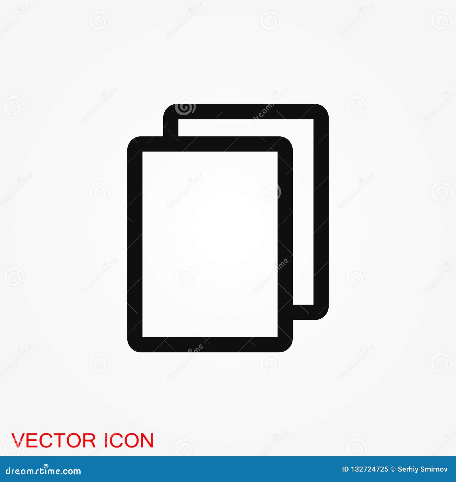 Copy Vector Icon. Duplicate App Symbol. Creative UI Item Stock ...