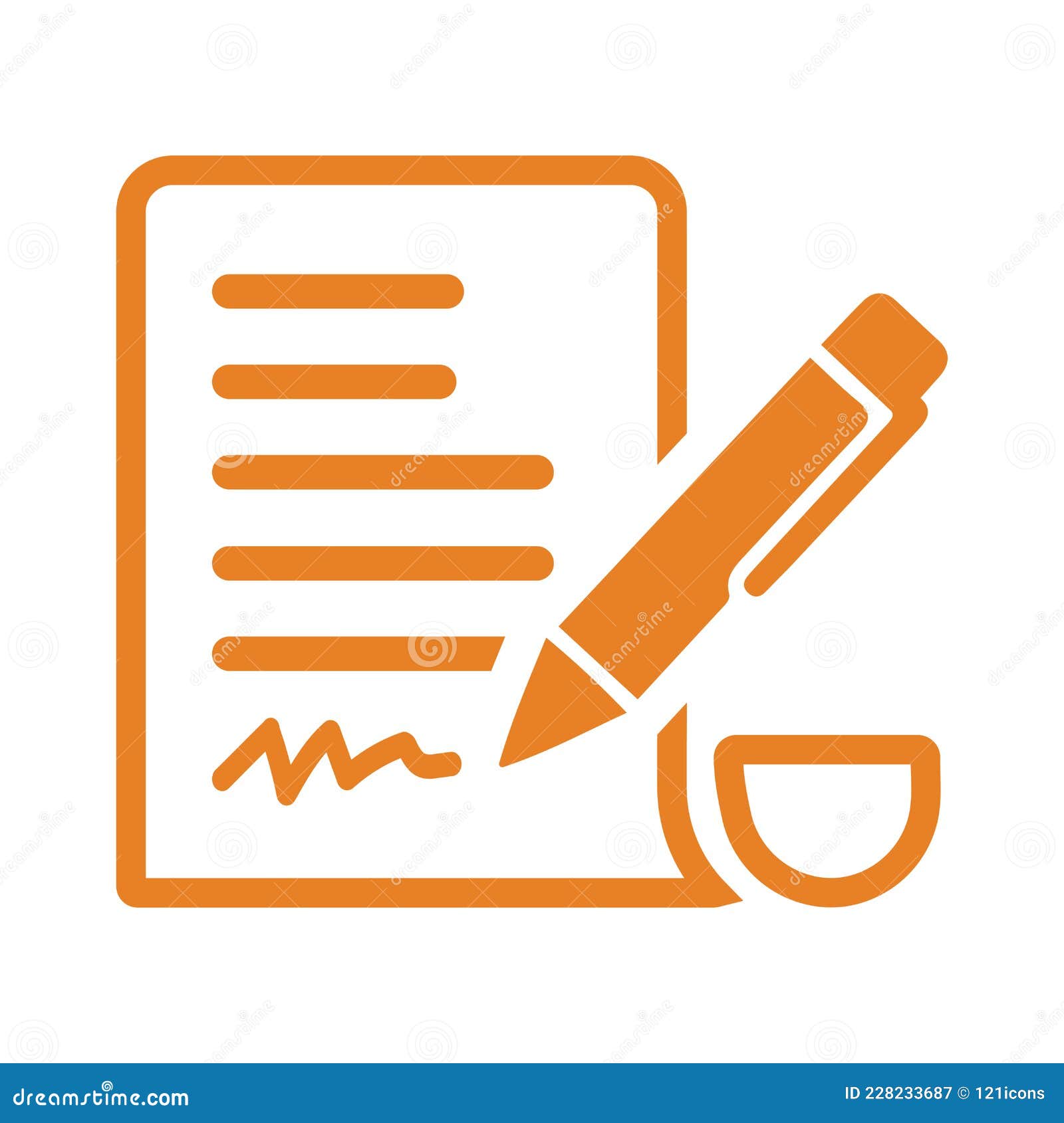 Copy Writing, Edit, Editing, Writing Icon. Orange Vector Design Stock ...