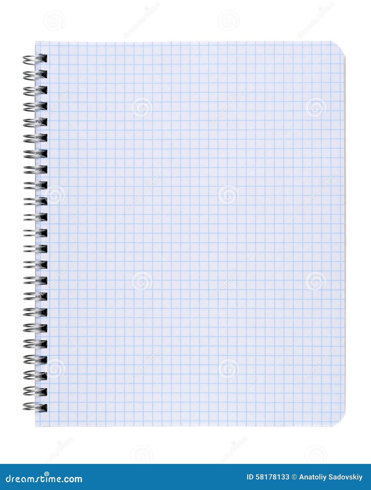 Copybook stock image. Image of spiral, sheet, copy, isolated - 58178133