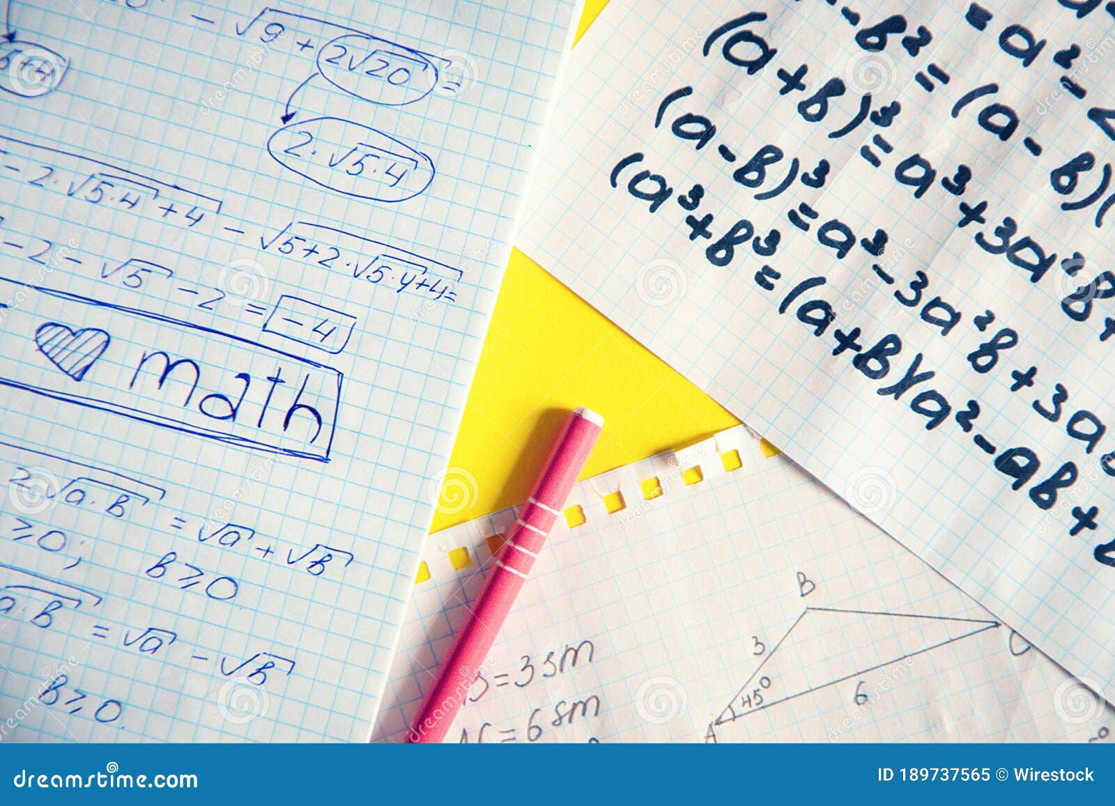Copybook with Math Formulas in it- the Concept of Distance Education ...