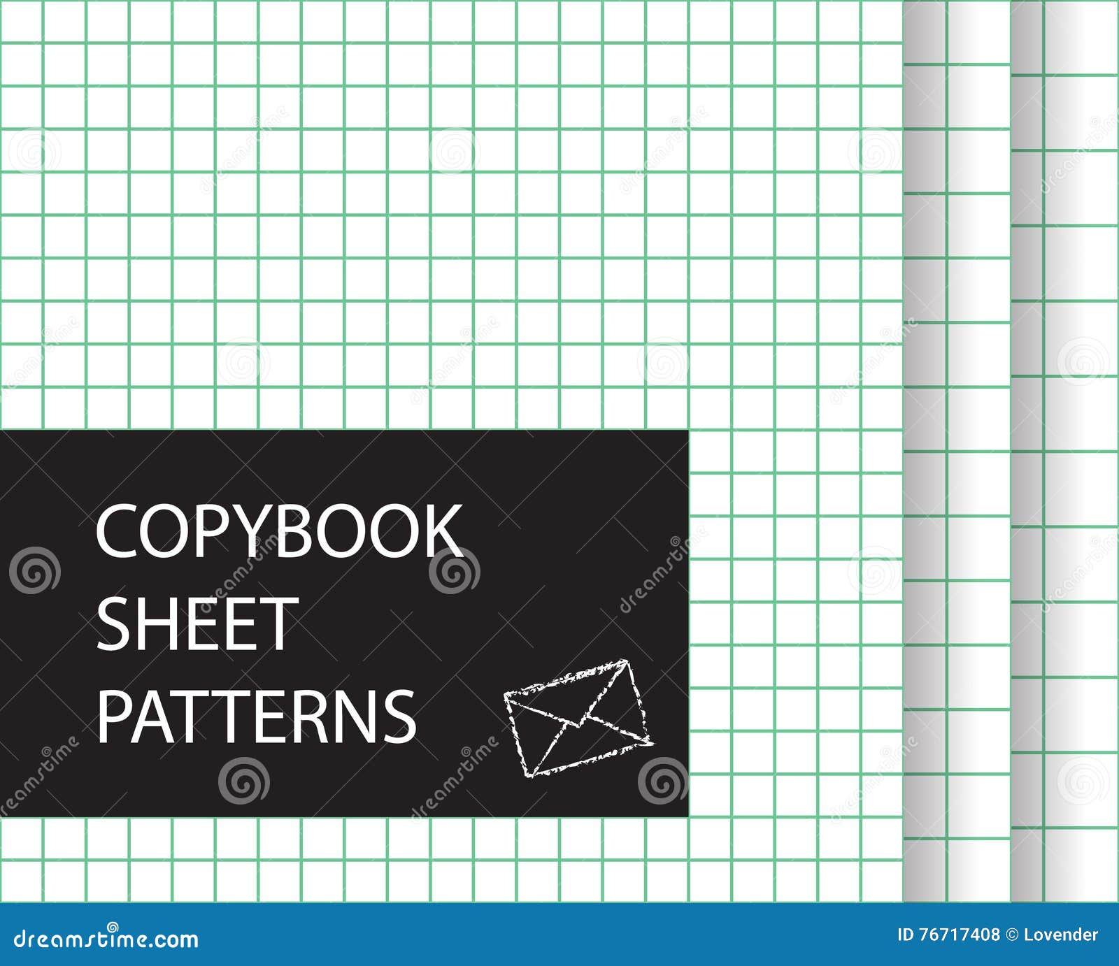 Copybook Sheet Pattern Set. Squared Paper Backgrounds Stock Vector ...