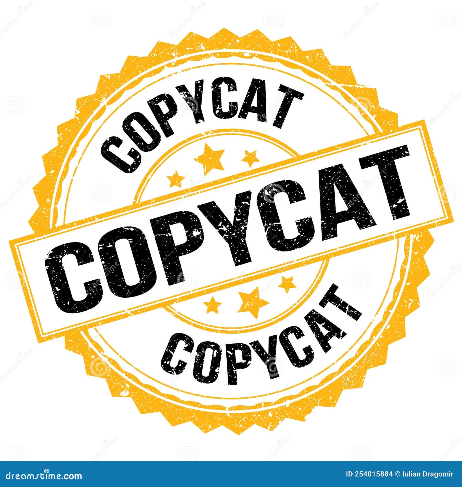 COPYCAT Text on Yellow-black Round Stamp Sign Stock Illustration ...