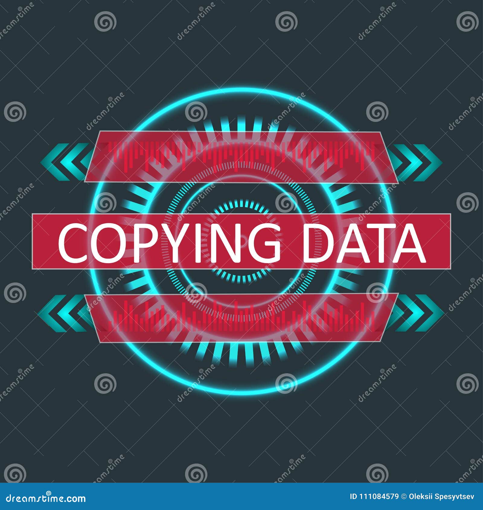 Copying Data, Futuristic Digital Vector Stock Vector - Illustration of ...