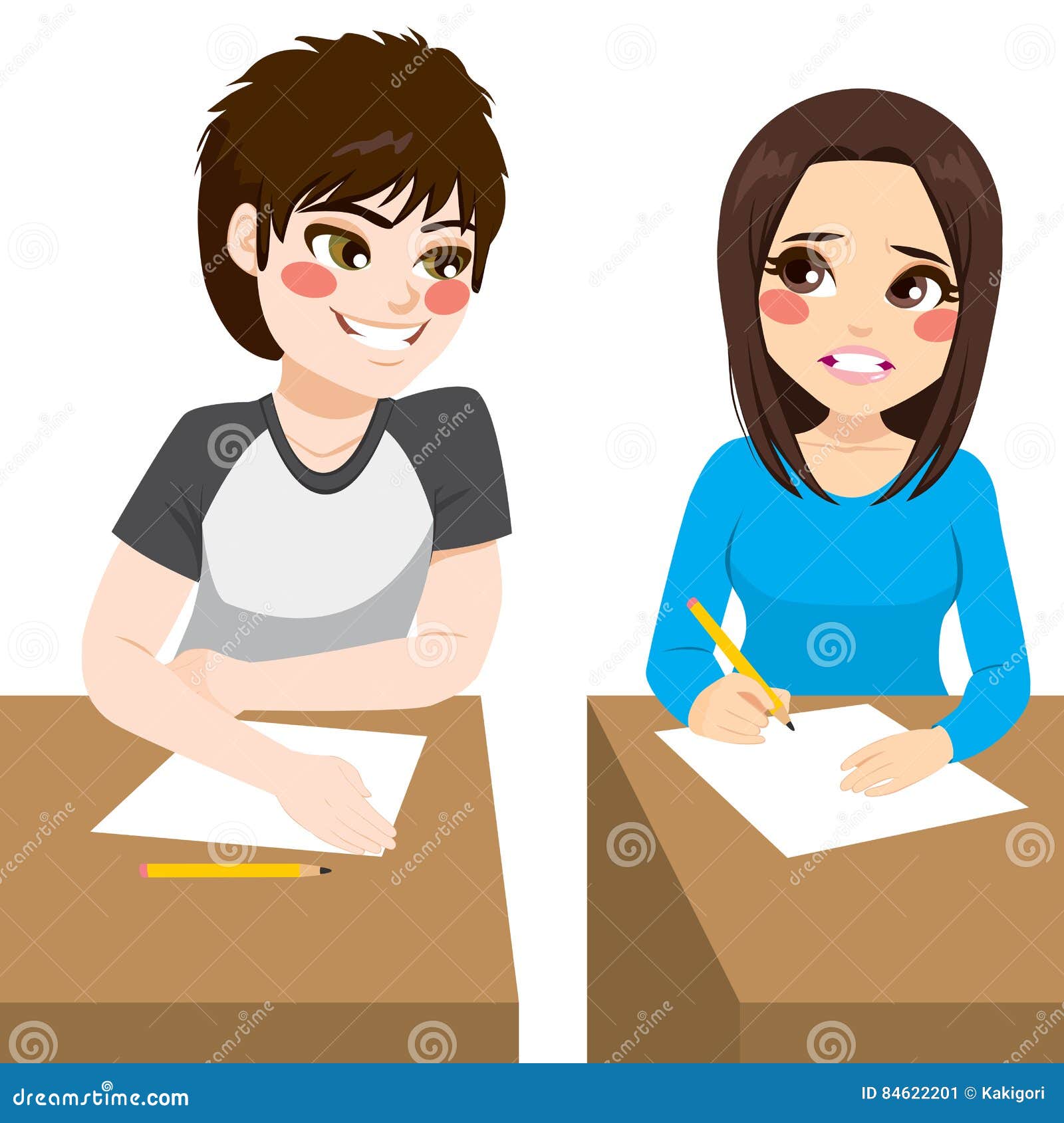 Copying Exam Boy stock vector. Illustration of copying - 84622201