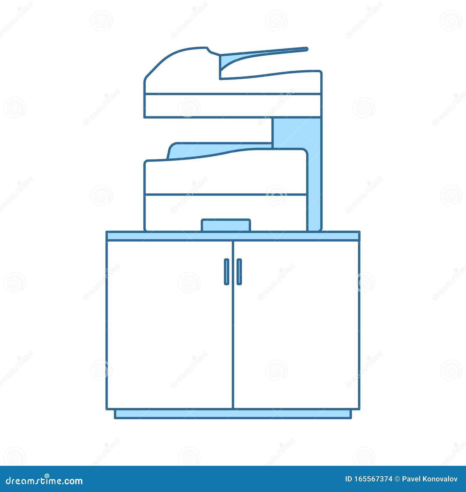 Copying Machine Icon stock vector. Illustration of blue - 165567374