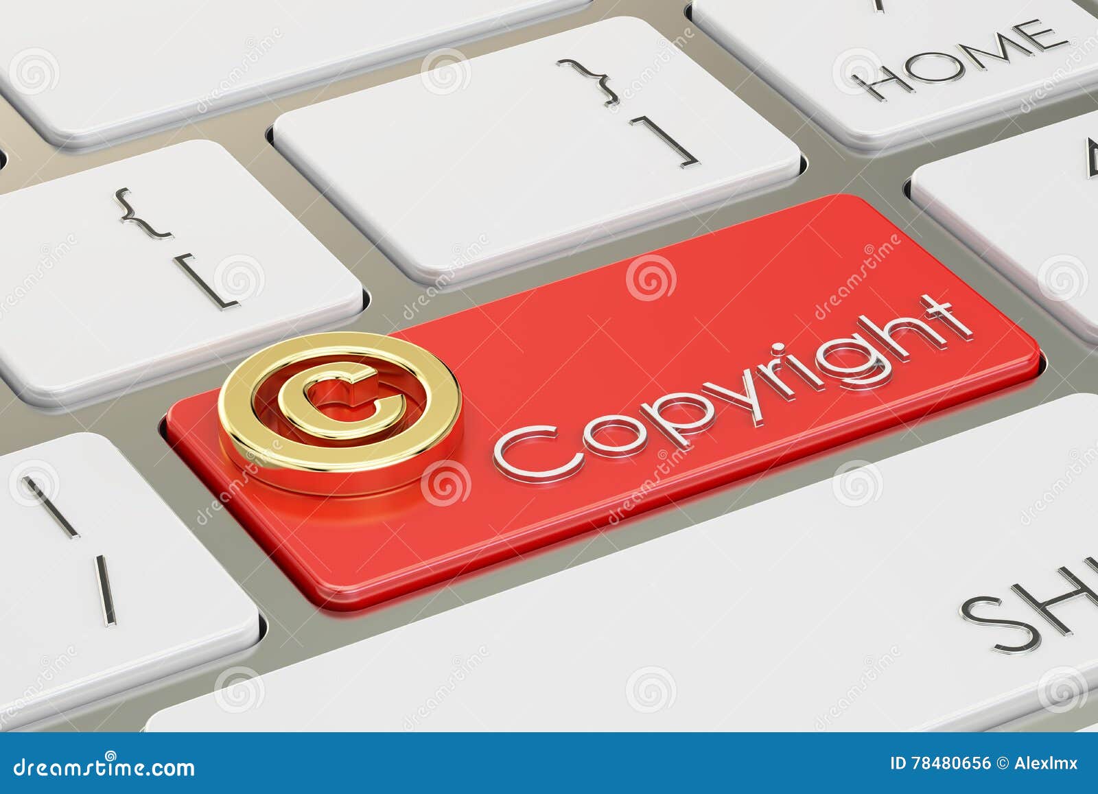 Copyright Concept, on the Computer Keyboard 3D Rendering Stock ...