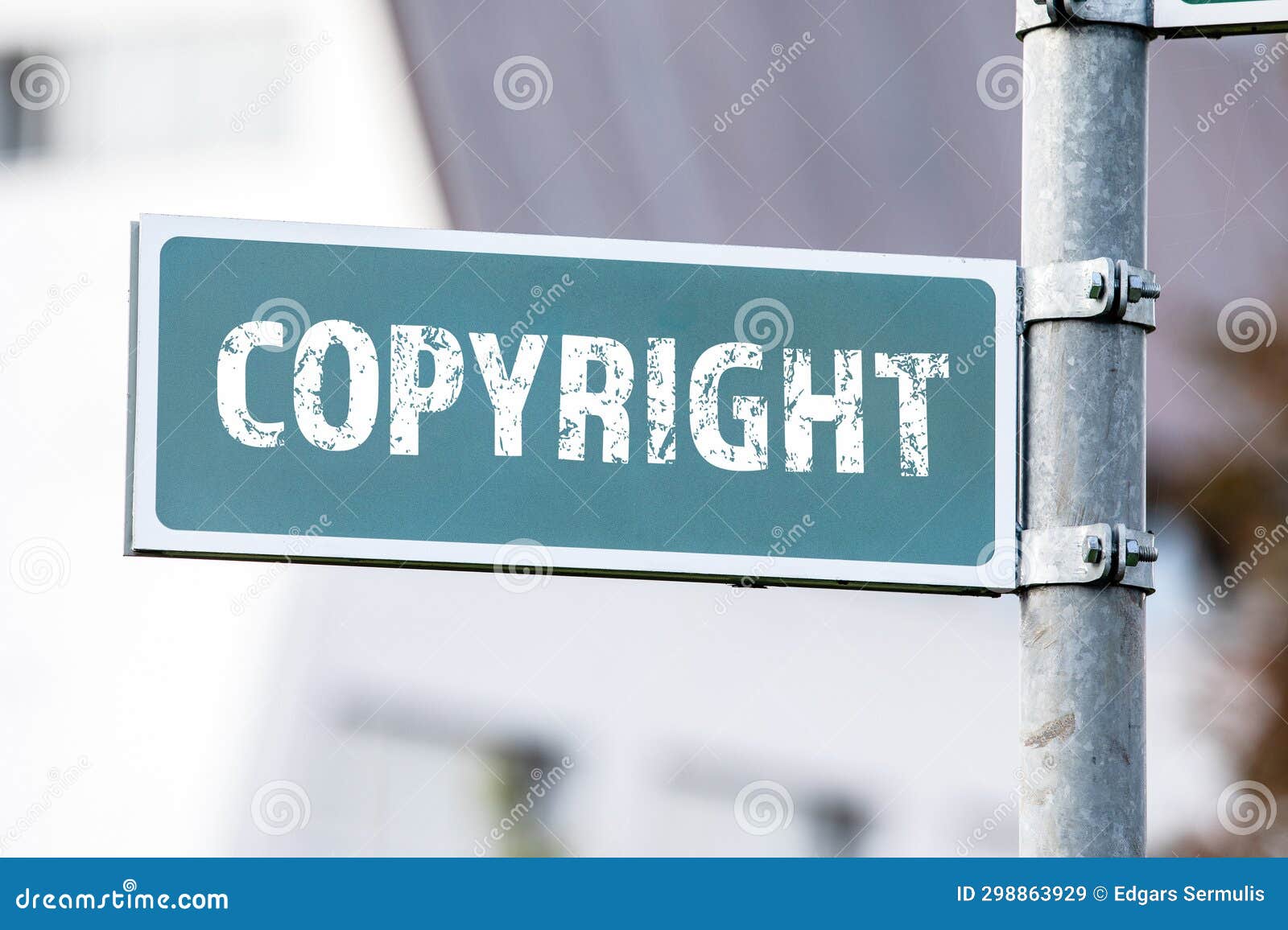 Copyright Concept. Green Road Sign with Text Stock Image - Image of ...
