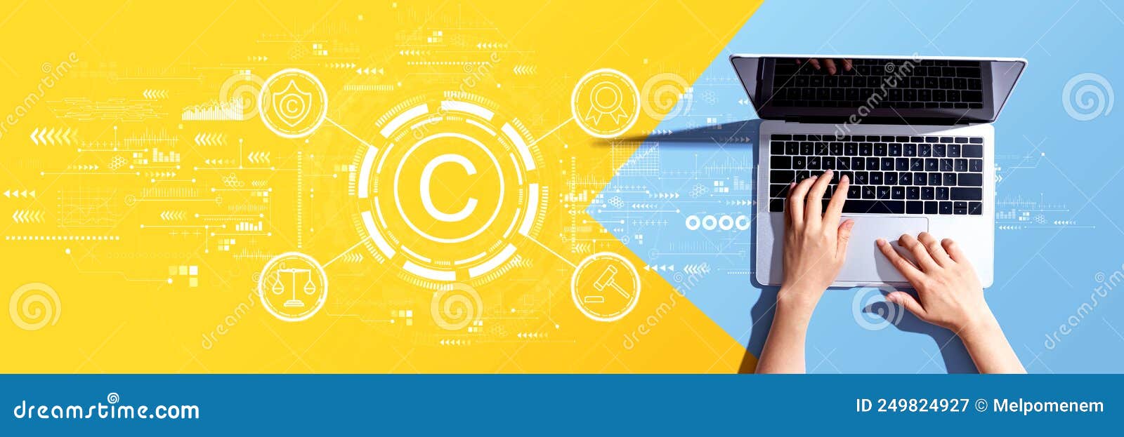 Copyright Concept with Person Using a Laptop Stock Image - Image of ...