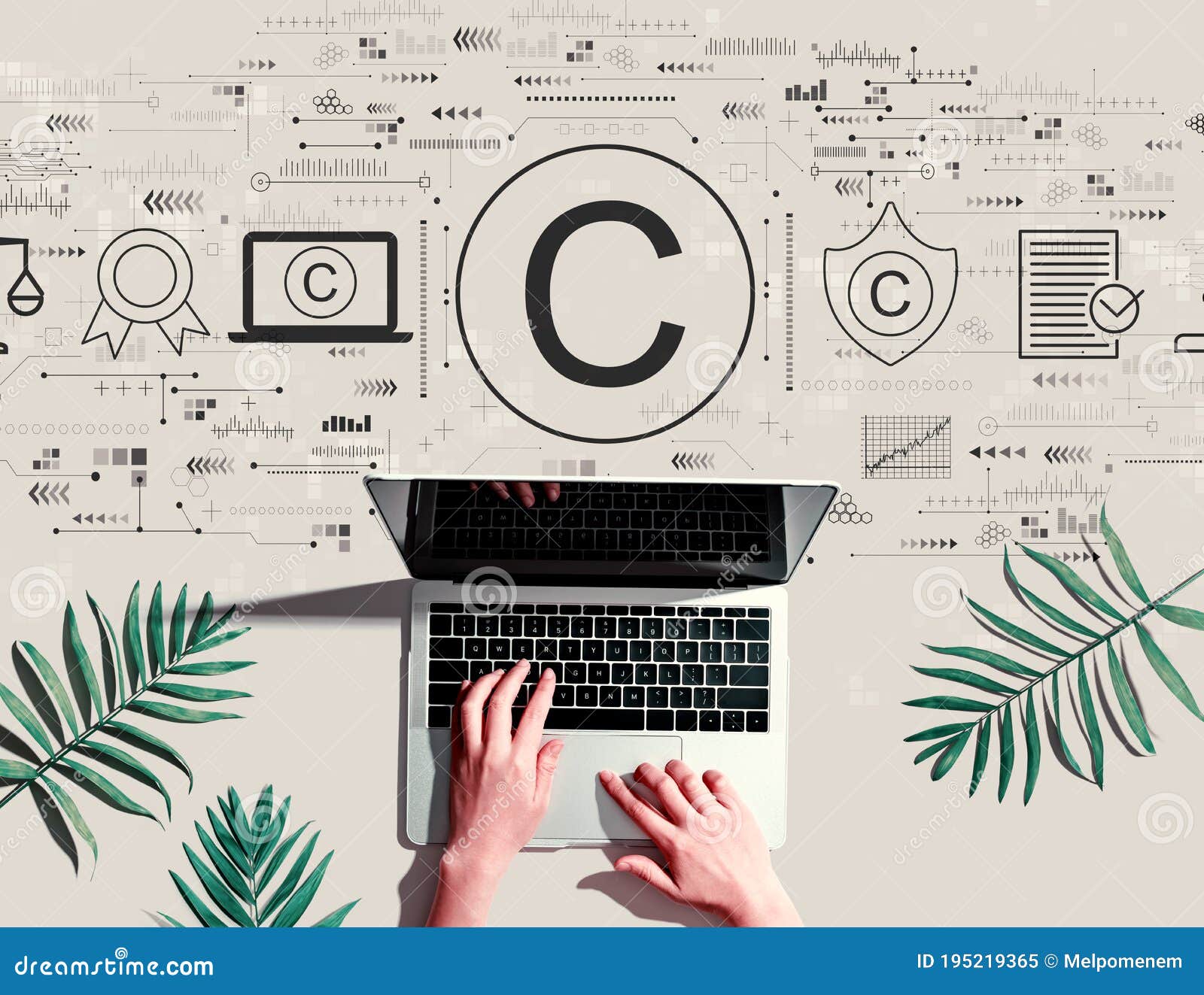 Copyright Concept with Person Using a Laptop Stock Image - Image of ...