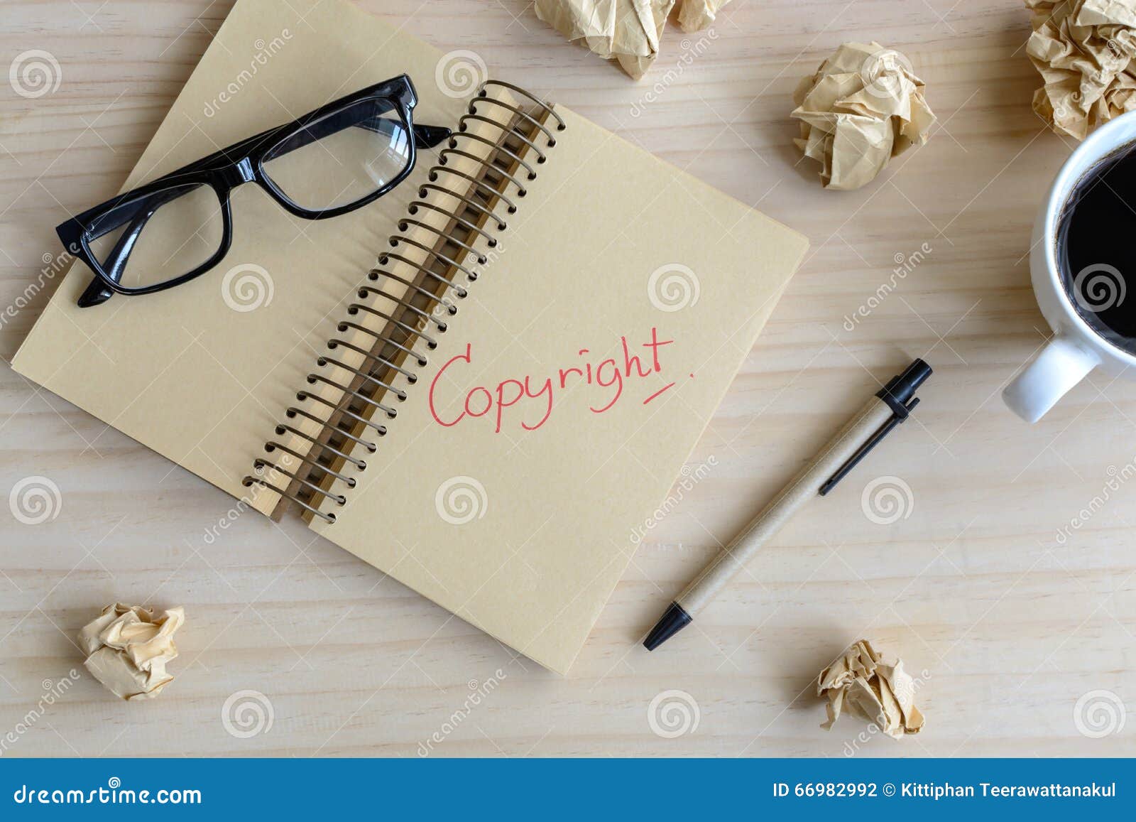 Copyright Document Folder and Desk Office Stock Photo - Image of patent ...