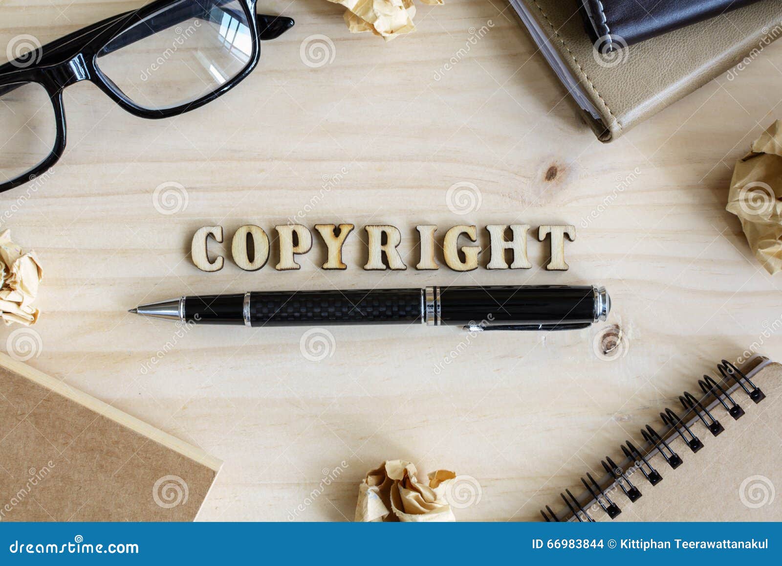Copyright Document Folder and Desk Office Stock Photo - Image of patent ...
