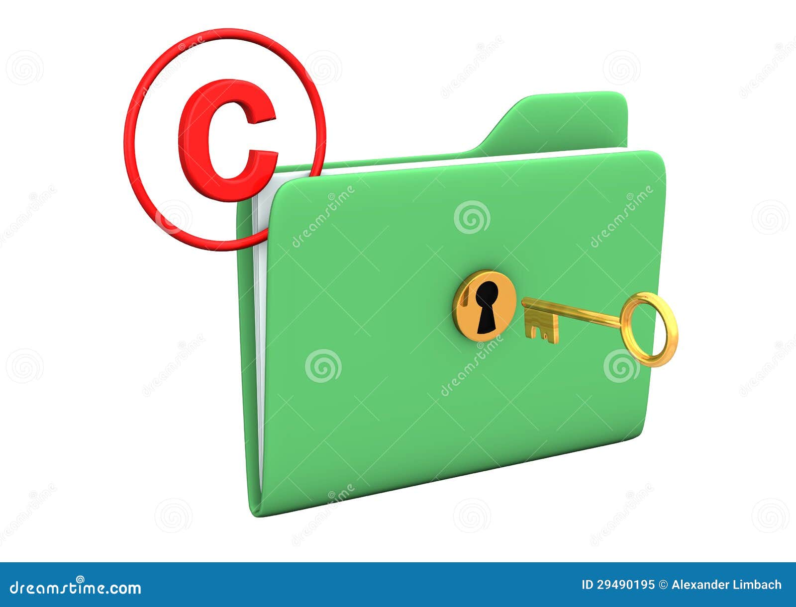 Copyright Law Folder Icon Outline Vector. Online Protection Stock Image ...