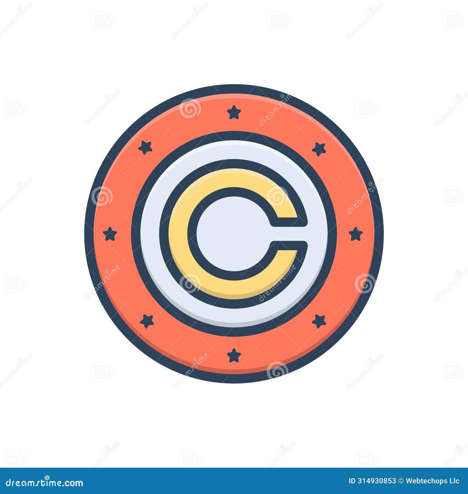 Color Illustration Icon for Copyright, Label and License Stock ...