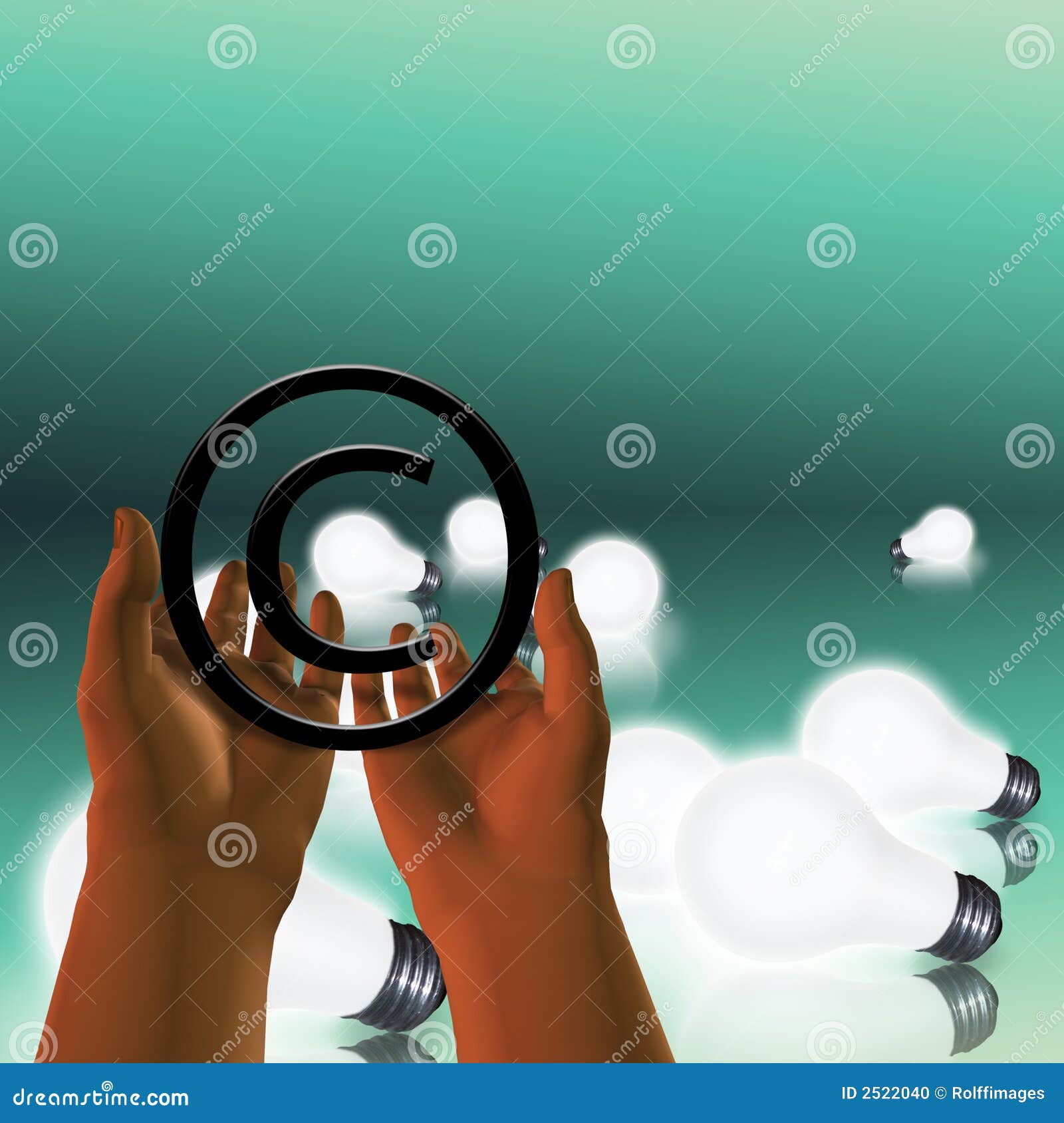 Copyright idea protection stock illustration. Illustration of bulbs ...