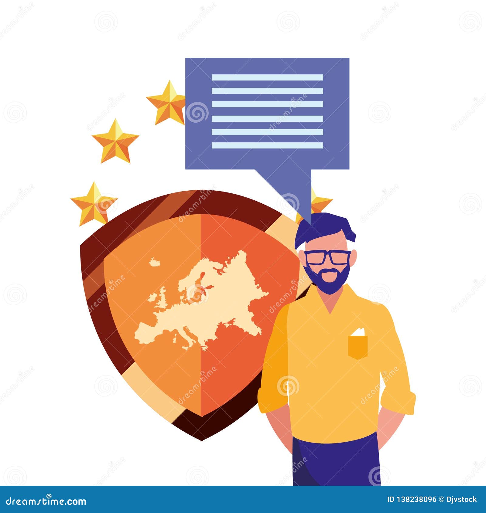 Businessman With A Shield Among Internet And Social Media Symbols ...