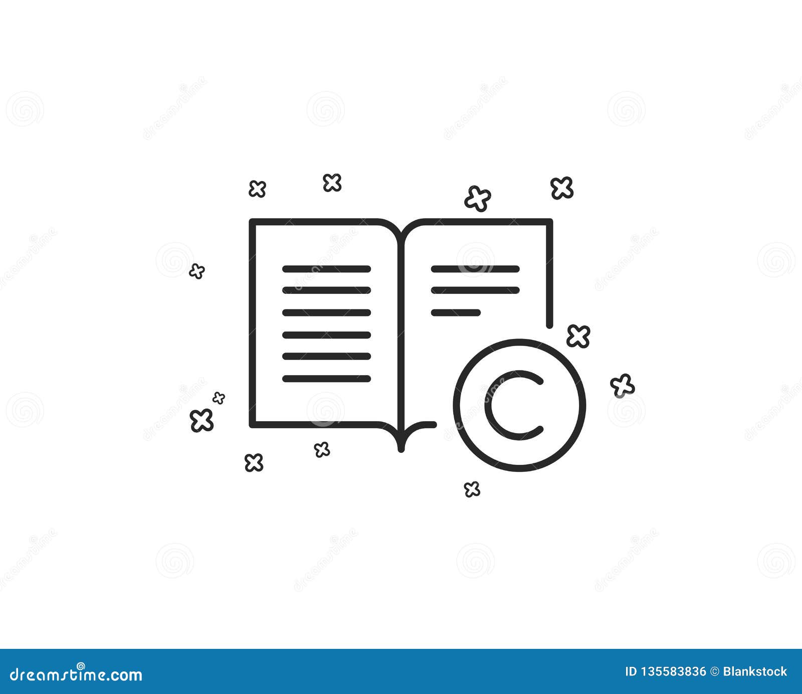 Copyright Line Icon. Copywriting or Book Sign. Vector Stock Vector ...