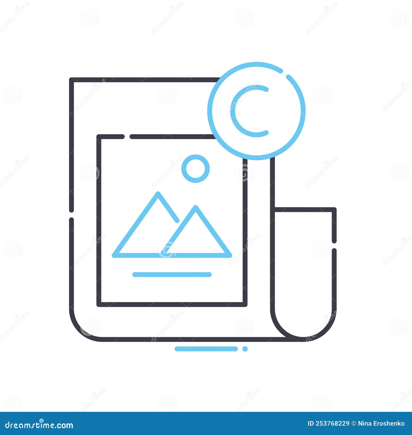 Copyright Line Icon, Outline Symbol, Vector Illustration, Concept Sign ...