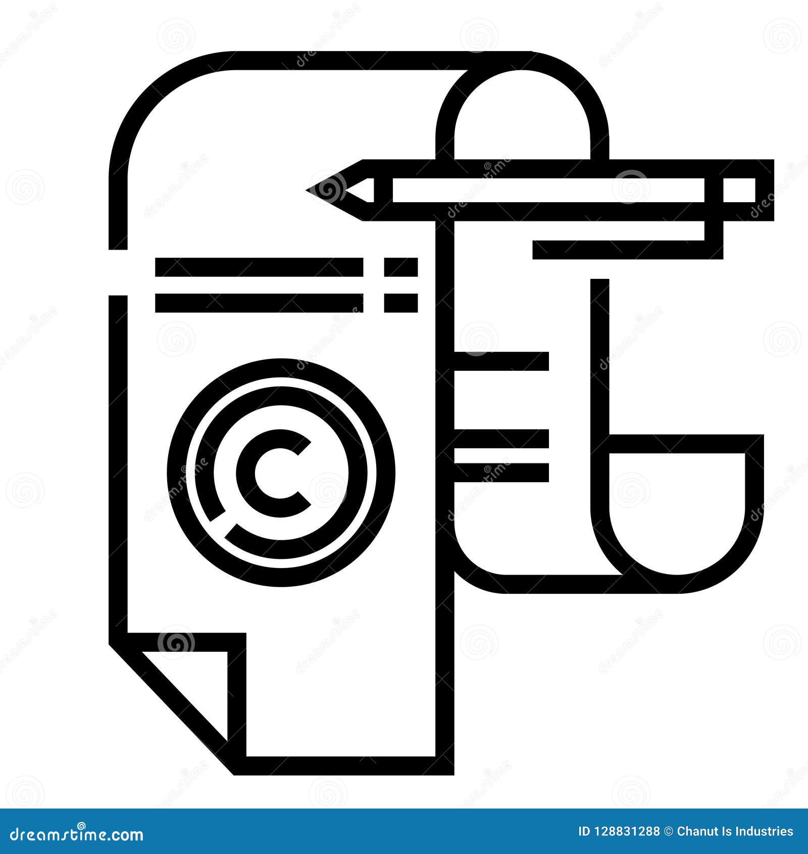 Copyright Line Illustration Stock Vector - Illustration of writing ...